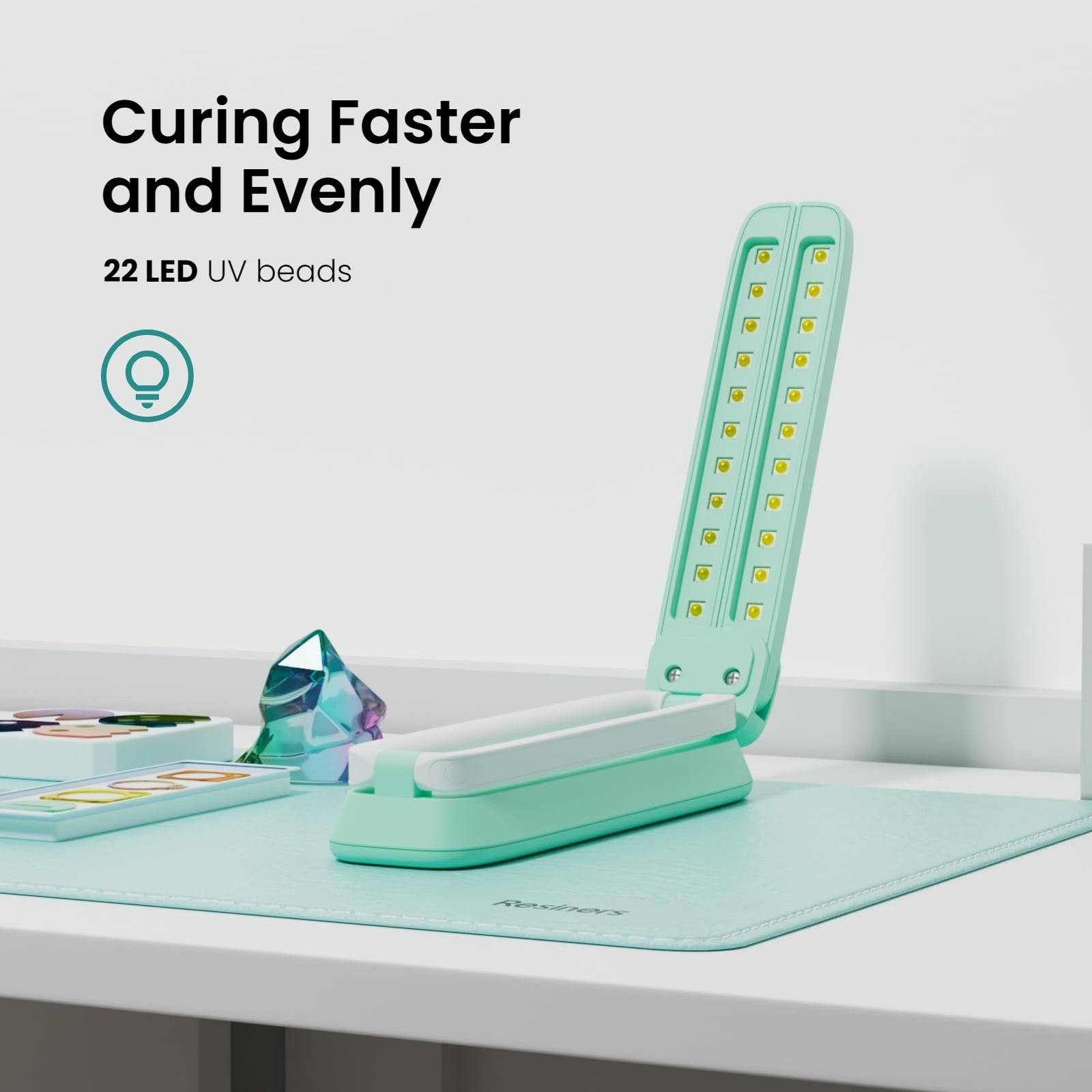 Resiners UV Light for Resin Curing, UV Resin Light, Wireless ...