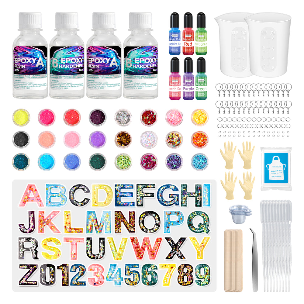Resiners® Alphabet Resin Starter Kit for Beginners Complete Kit with M