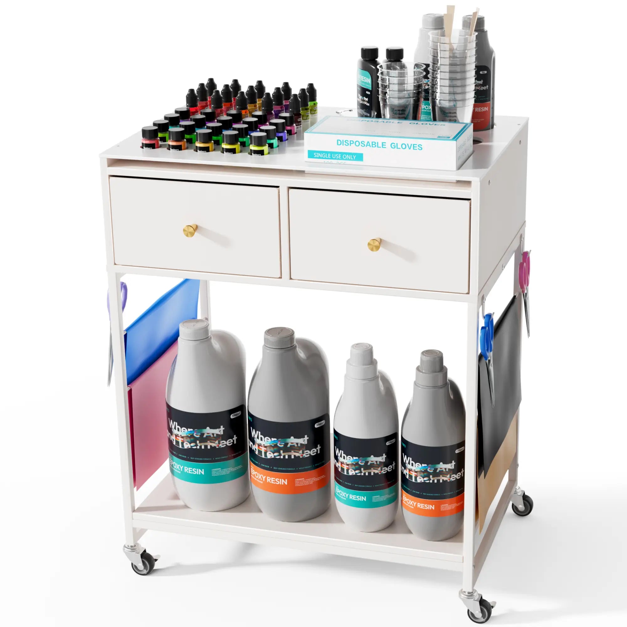 Resiners® Resin Craft Organizer Cart with Wheels